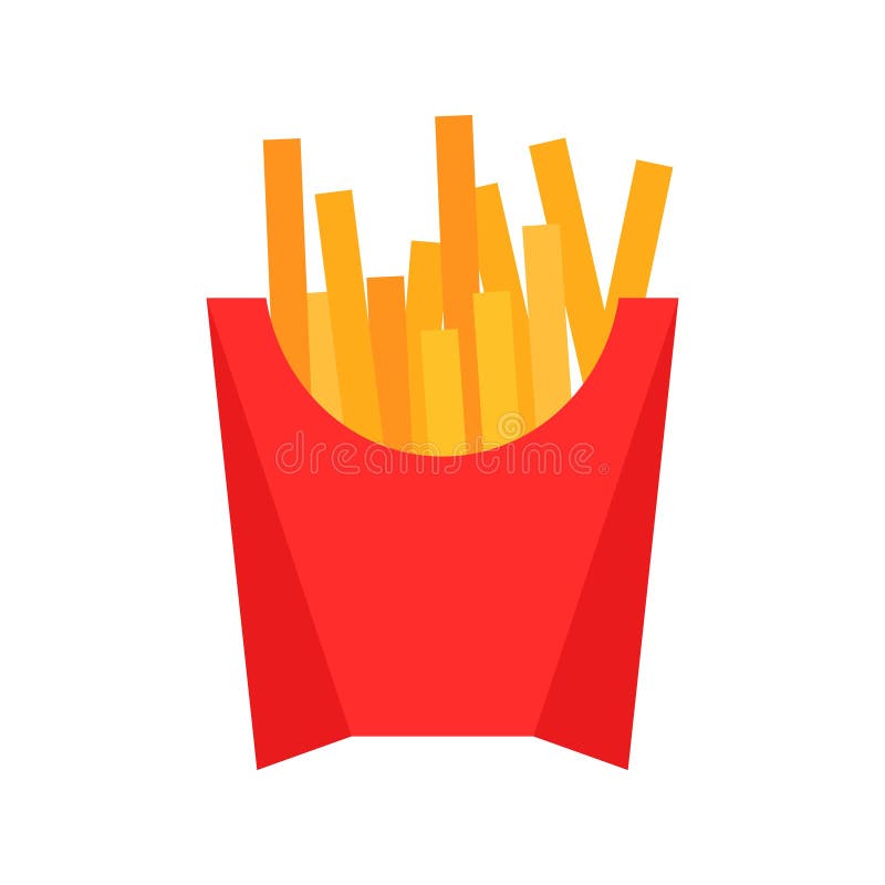 Fries Flat Clipart Vector Illustration Stock Vector - Illustration of ...