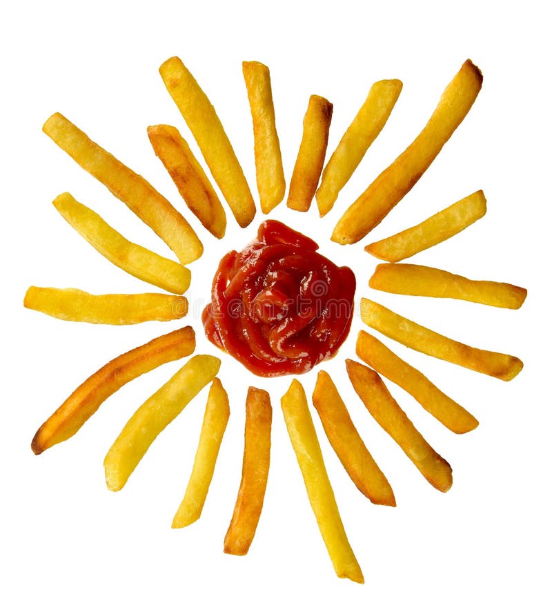 Fries with sun stock image. Image of potato, white, ketchup - 84280841