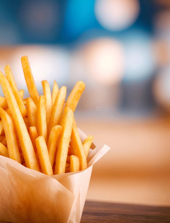 Fries, Themed Blurred Bokeh Background. Generative AI. Stock ...