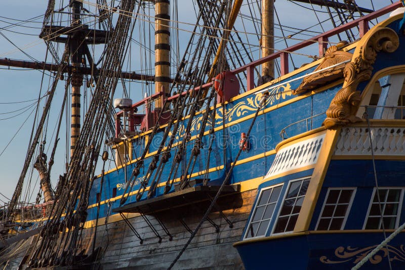 Frigate in Harbor of Goteborg, Sweden Stock Photo - Image of brittany ...