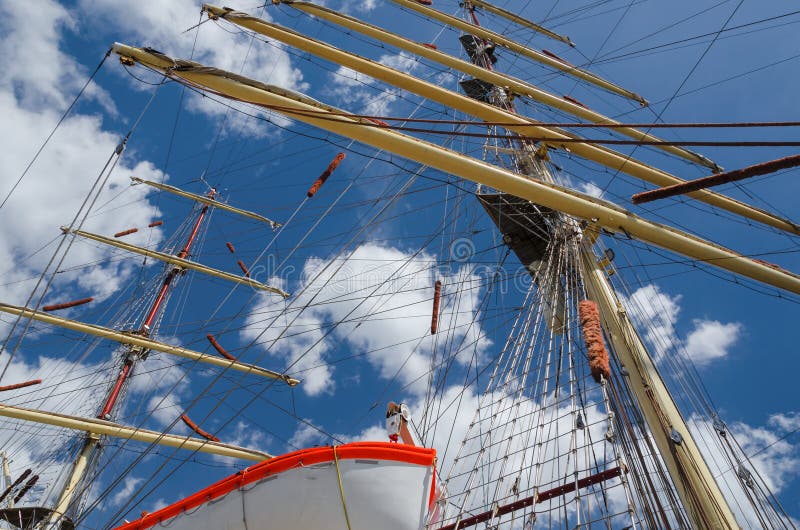 FRIGATE stock photo. Image of foremast, regatta, rigging - 105163552