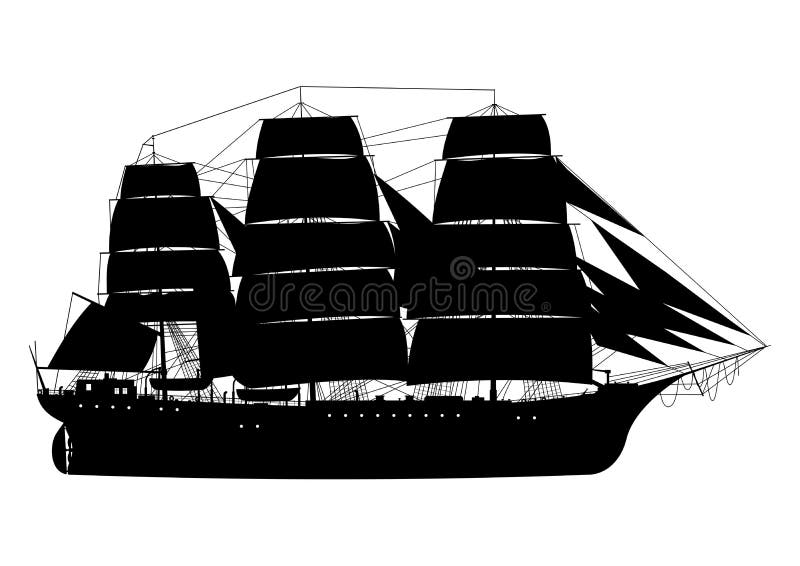 Pirate Ship Side View Silhouette Stock Illustrations – 25 Pirate Ship ...