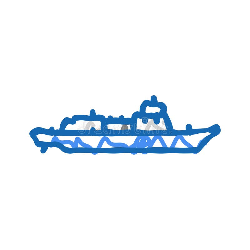 Frigate Ship Icon Doodle Illustration Stock Vector - Illustration of ...