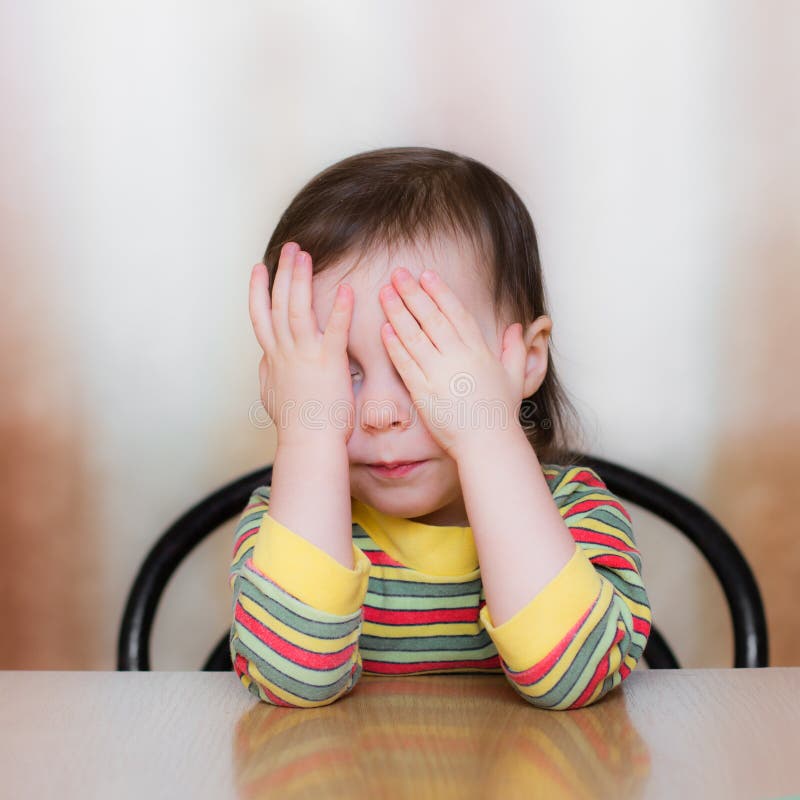 Frightened child stock image. Image of cover, baby, human - 31860711