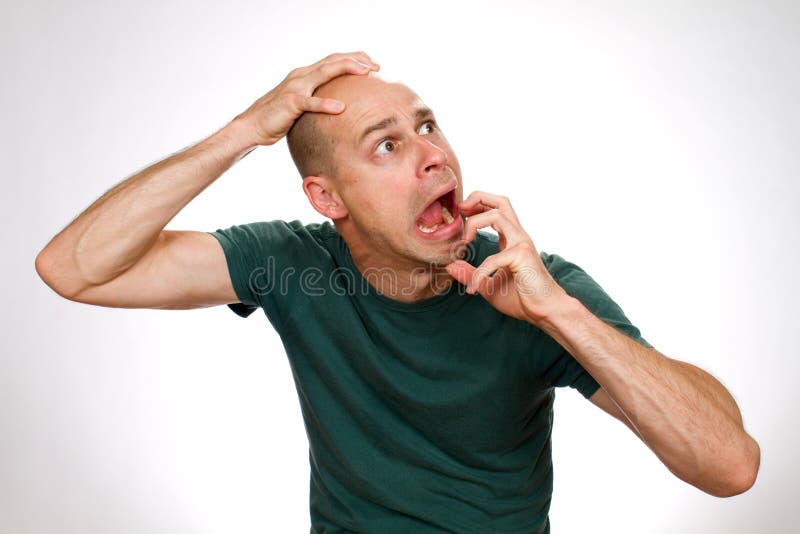 Frightened Comical Man stock image. Image of fearful - 82082685