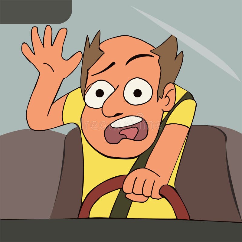 Frightened Driver Vector Cartoon Stock Vector - Illustration of comics ...