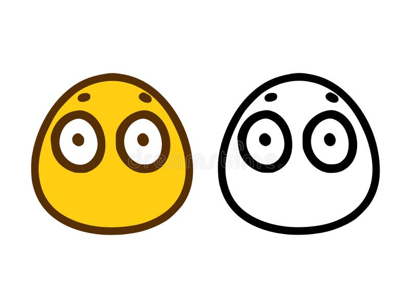 Scared Face Doodle Icon. Emoticon in Hand Drawn Style Stock ...