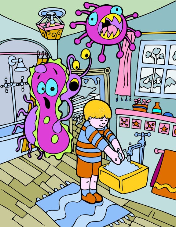 Cartoon Bathroom Germs Stock Illustrations – 253 Cartoon Bathroom Germs ...