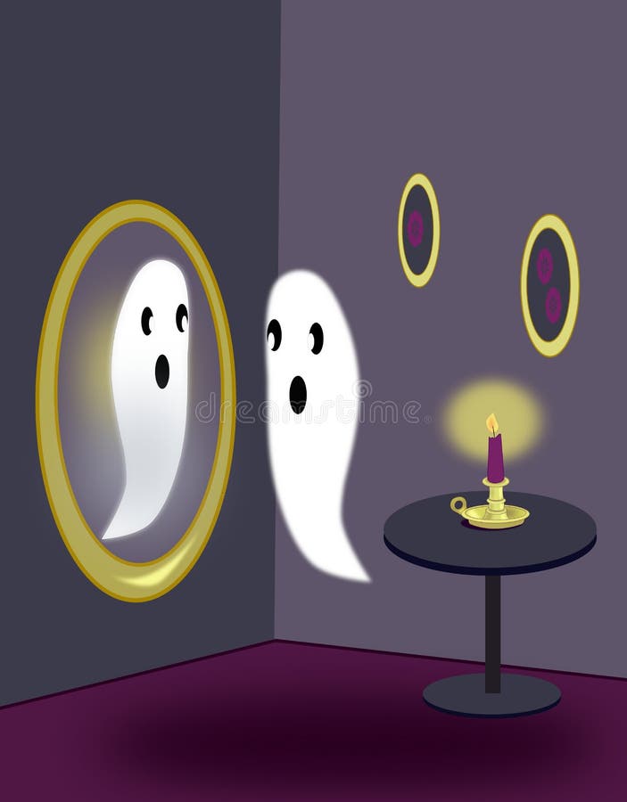A Frightened Ghost stock illustration. Illustration of simplified ...