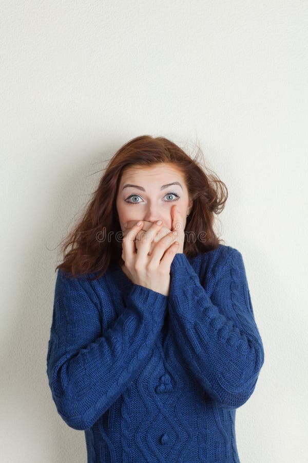 Frightened girl stock photo. Image of depressed, knitted - 23126186