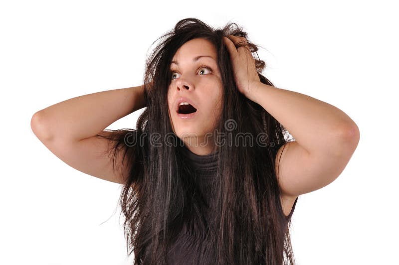 Frightened girl stock image. Image of caucasian, crazy - 27498083