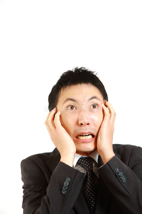 Frightened Japanese Businessman Stock Photo - Image of surprised ...