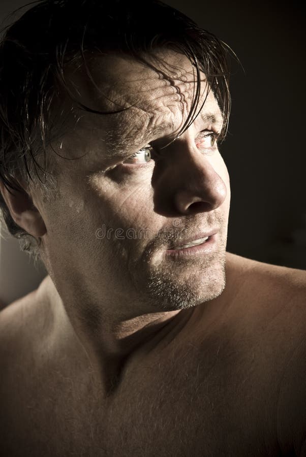 Frightened looking man. stock photo. Image of breakdown - 10412144