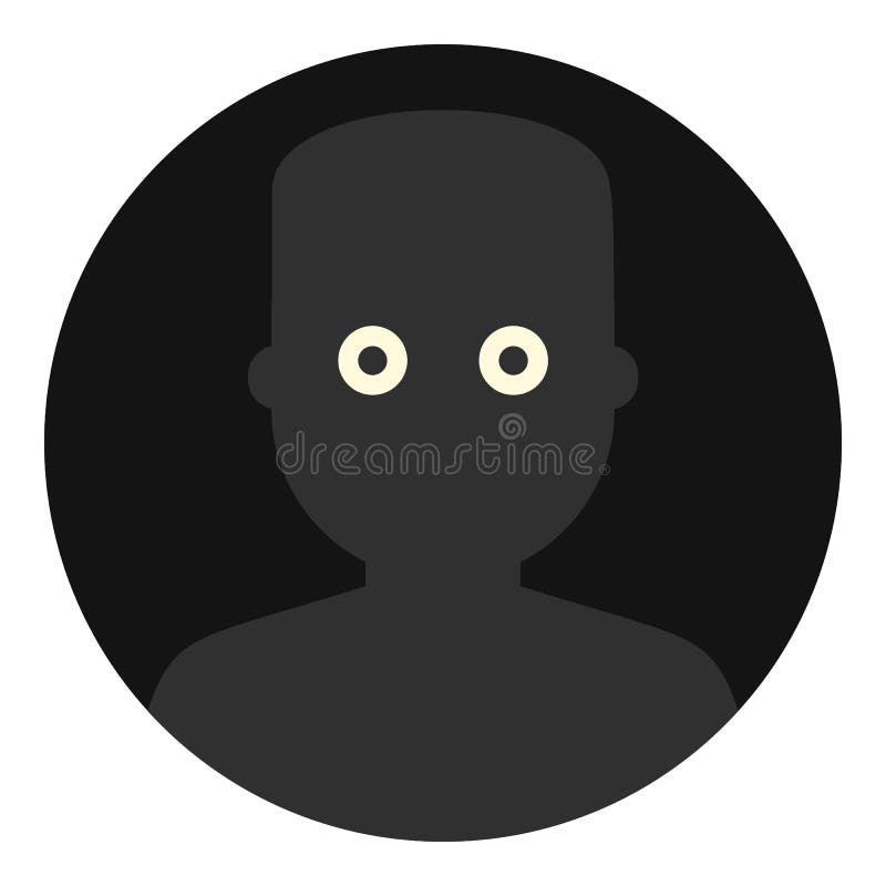 Frightened Man in the Darkness Icon Isolated Stock Vector ...