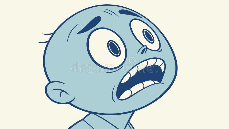 Frightened Man Emotion Vector, Scared and Anxious Expression, Vector ...