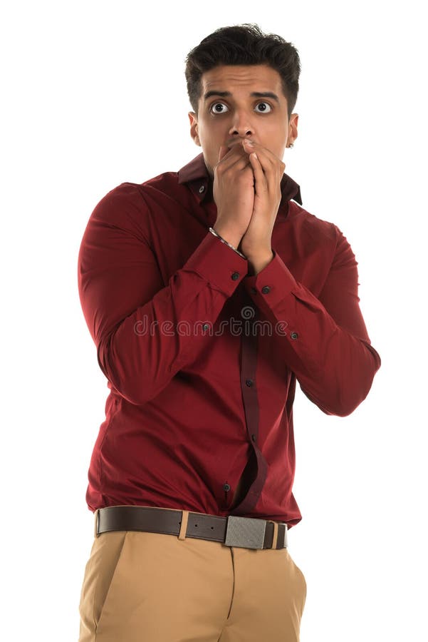 Frightened man stock photo. Image of slacks, east, scared - 40804268