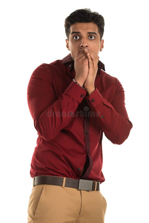 Frightened man stock photo. Image of slacks, east, scared - 40804268