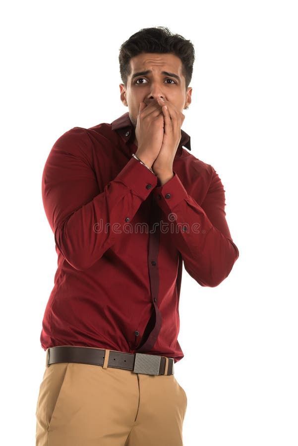 Frightened man stock image. Image of pants, male, frightened - 40804321