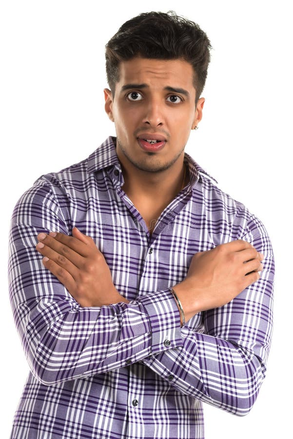 Frightened man stock photo. Image of youthful, casual - 40946790