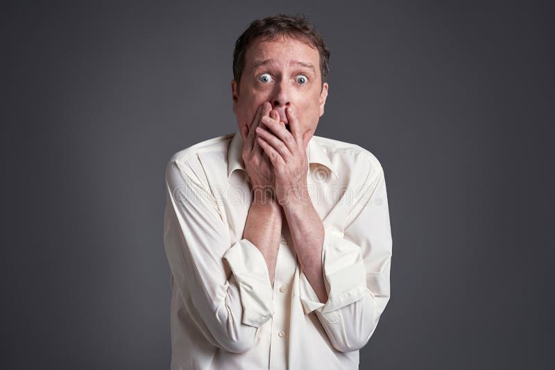 Frightened man stock image. Image of male, scary, phobia - 73993947
