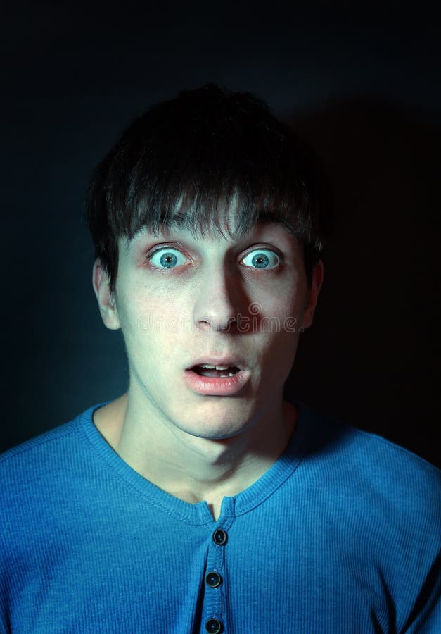 Frightened Man stock photo. Image of fear, midnight, omen - 61313614