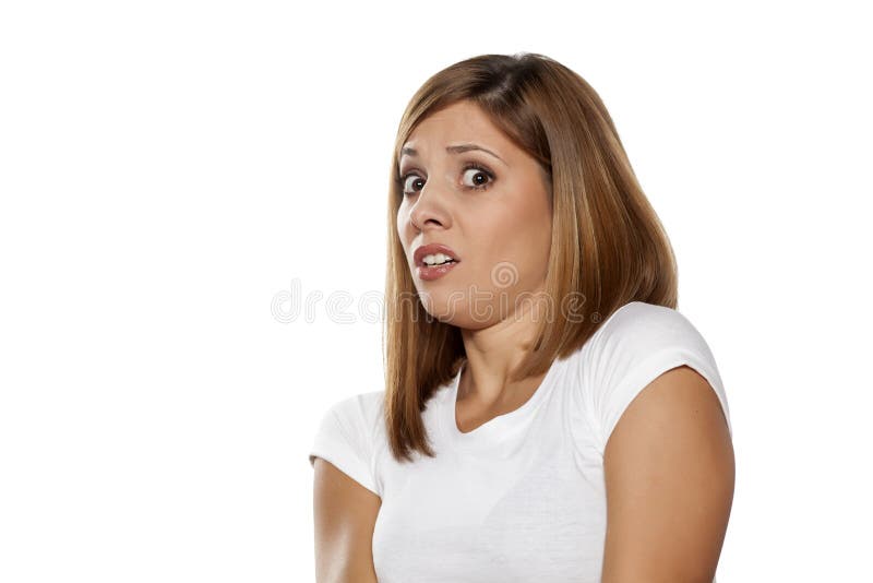 Questionable woman stock image. Image of decision, gesture - 62342105