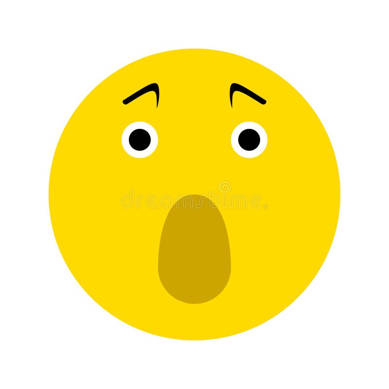 Frightened Smiley with an Open Mouth. Stock Vector - Illustration of ...