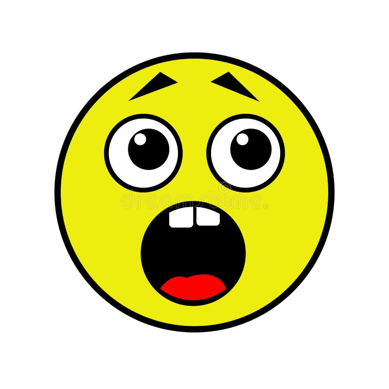 Frightened Smiley with an Open Mouth. Stock Vector - Illustration of ...