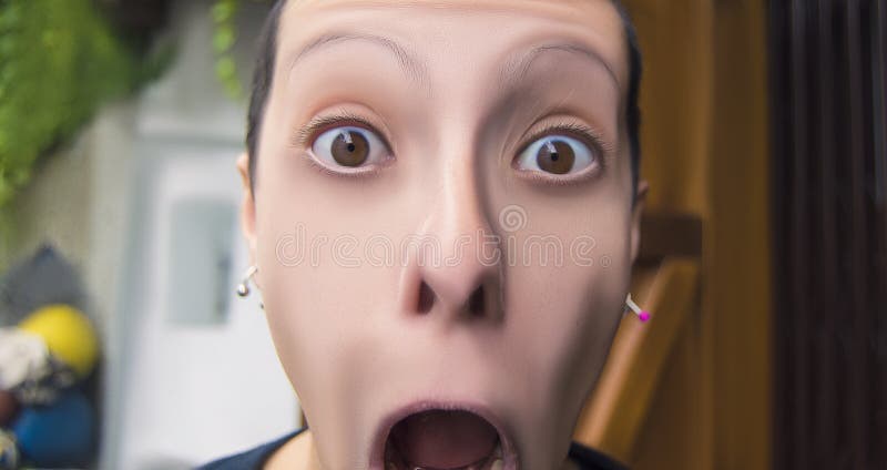 Frightened Woman Screaming with Mouth Wide Open Stock Photo - Image of ...