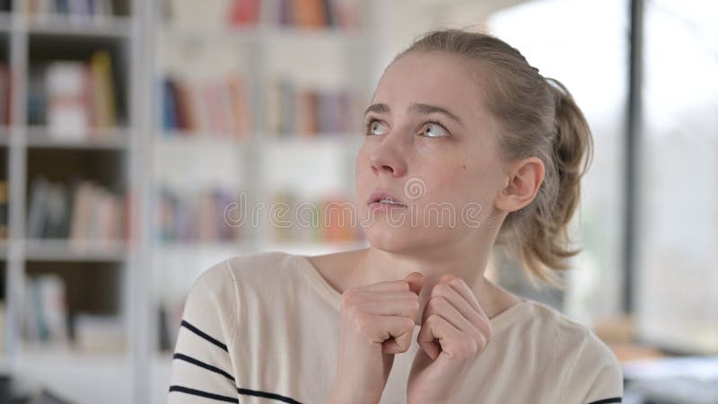 Frightened Young Girl Feeling Scared Stock Image - Image of white ...