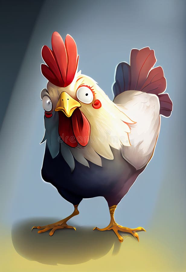 Frightened Young Rooster. AI Generated Stock Illustration ...