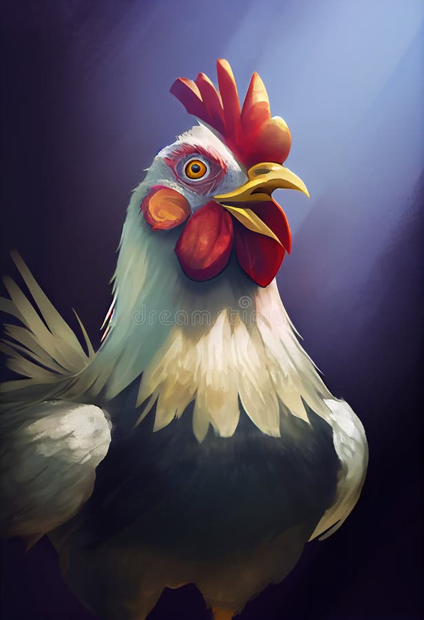 Frightened Young Rooster. AI Generated Stock Illustration ...