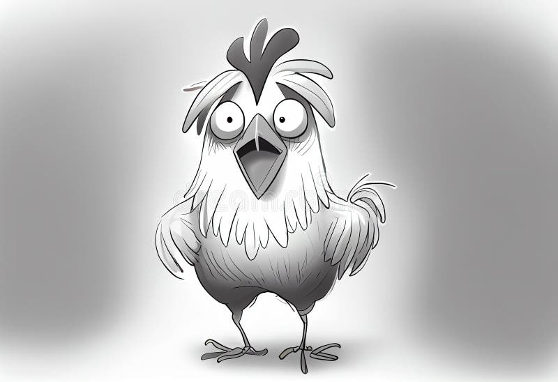 Frightened Young Rooster. AI Generated Stock Illustration ...