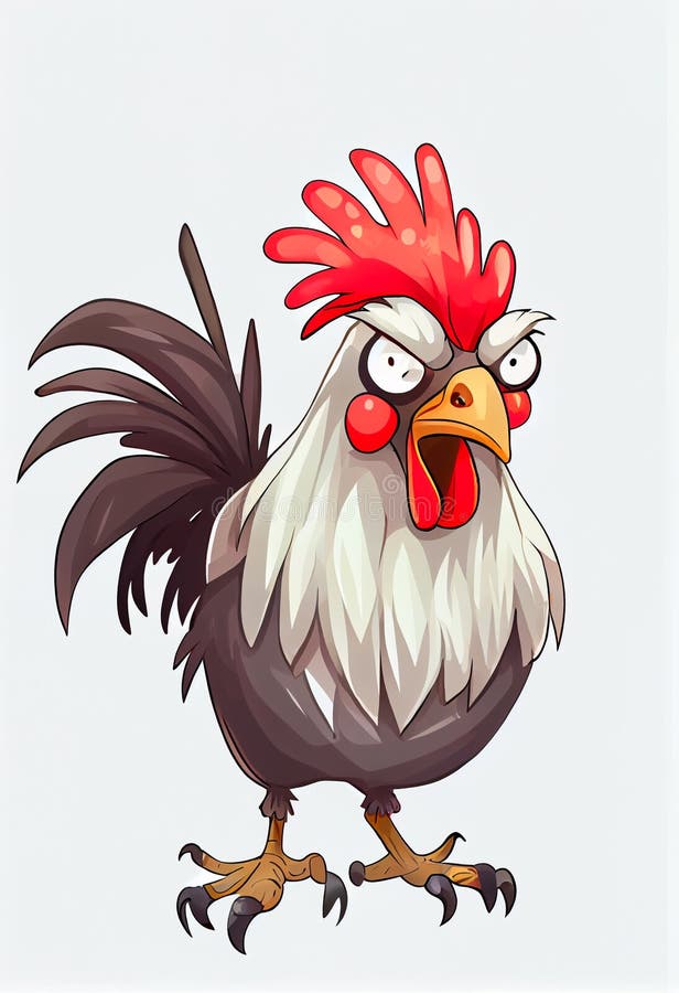 Frightened Young Rooster. AI Generated Stock Illustration ...