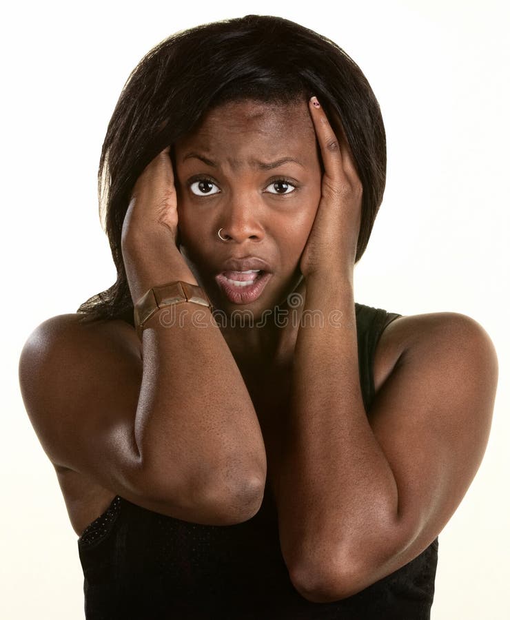 Frightened Young Woman stock photo. Image of abuse, female - 25932788