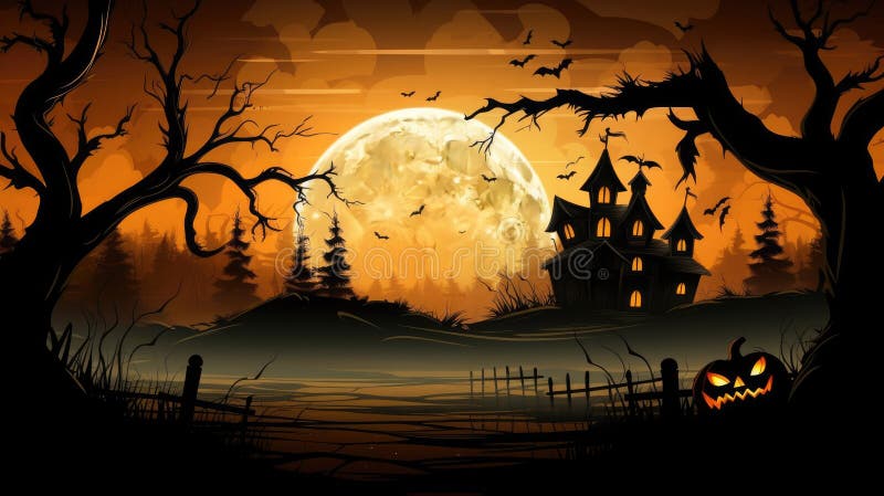 Frightfully Delightful Moonlit Night Landscape Wallpaper for Your ...