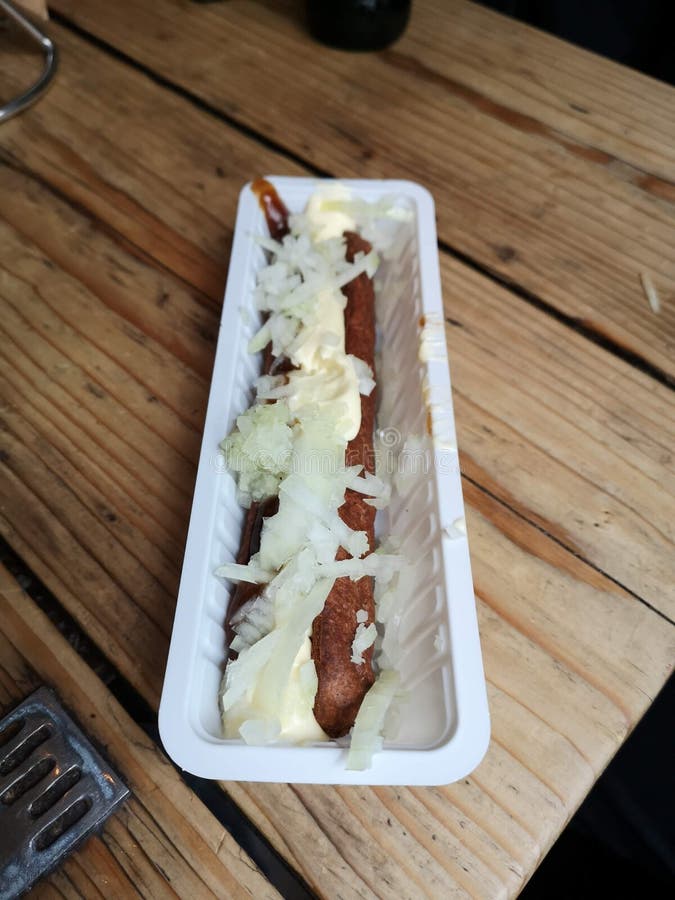 The Delicacy in the Netherlands. the Frikadell Special. Stock Image ...