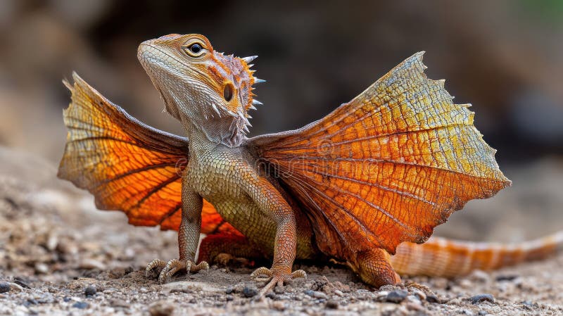 Frilled Lizard with Frill Extended: a Dynamic Image of a Frilled Lizard ...