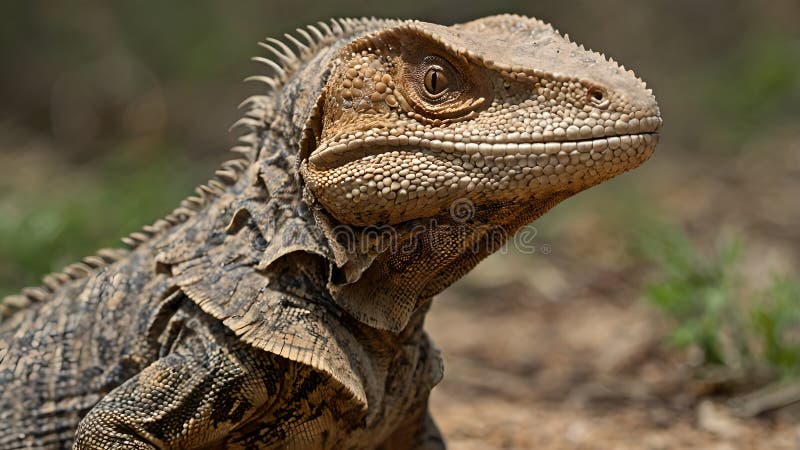 Frilled Lizard Showing an Angry Expression Stock Illustration ...