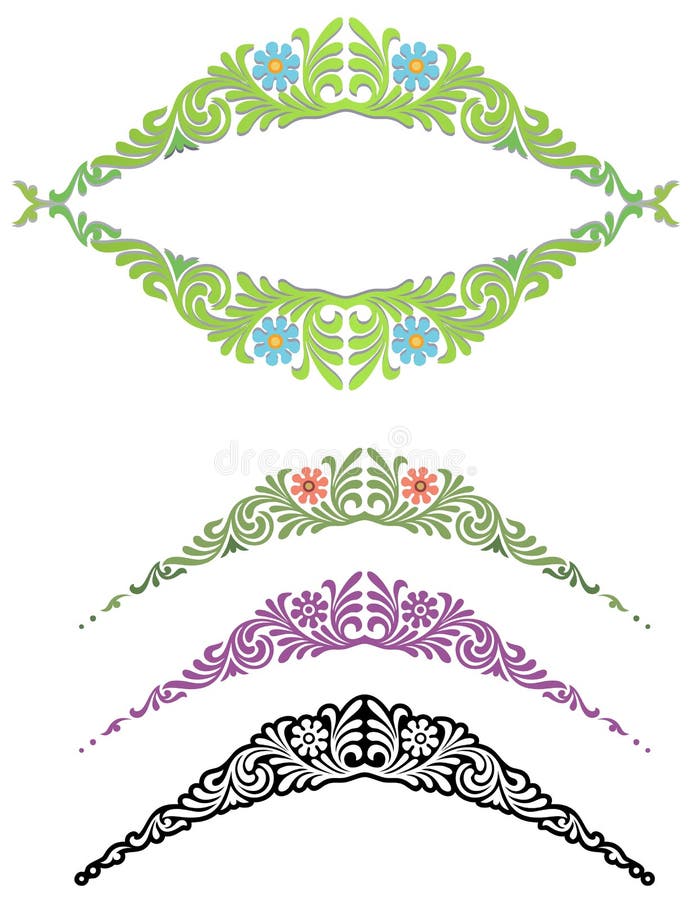 Frilly Corner Ornament with Variations Stock Vector - Illustration of ...