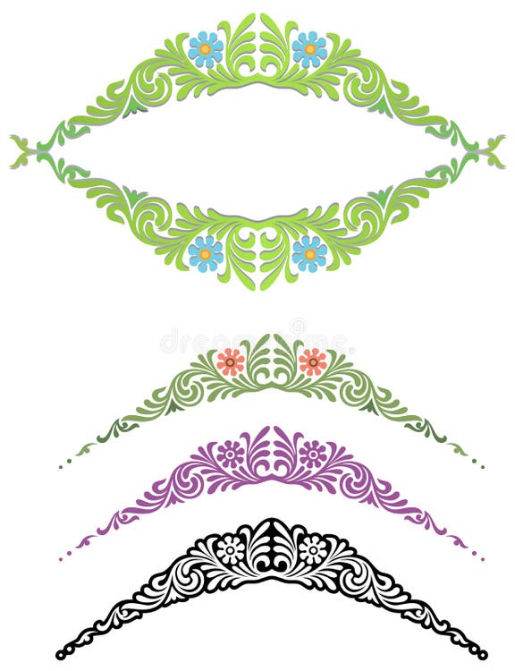 Frilly Corner Ornament with Variations Stock Vector - Illustration of ...