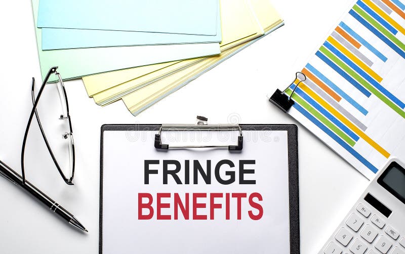 Fringe Benefits Text On Paper Sheet With Chart Color Paper And