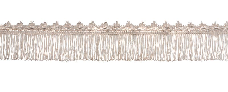 Fringe Woven from a Thin Cord Isolated on a White Background. Finishing ...