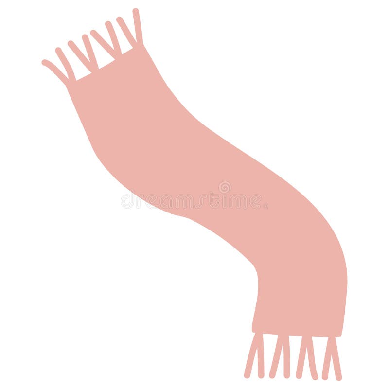 Fringed Pink Warm Winter Scarf, Flat Vector Stock Vector - Illustration ...