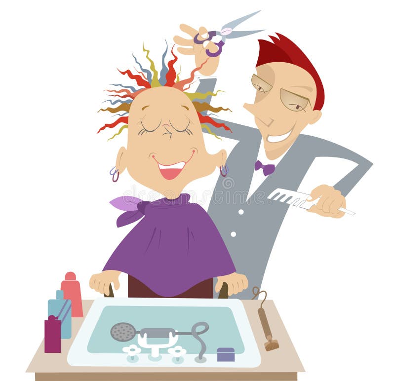 Tecknad Filmhund Med En Hårkam Och En Spegel Vektor Illustrationer ...