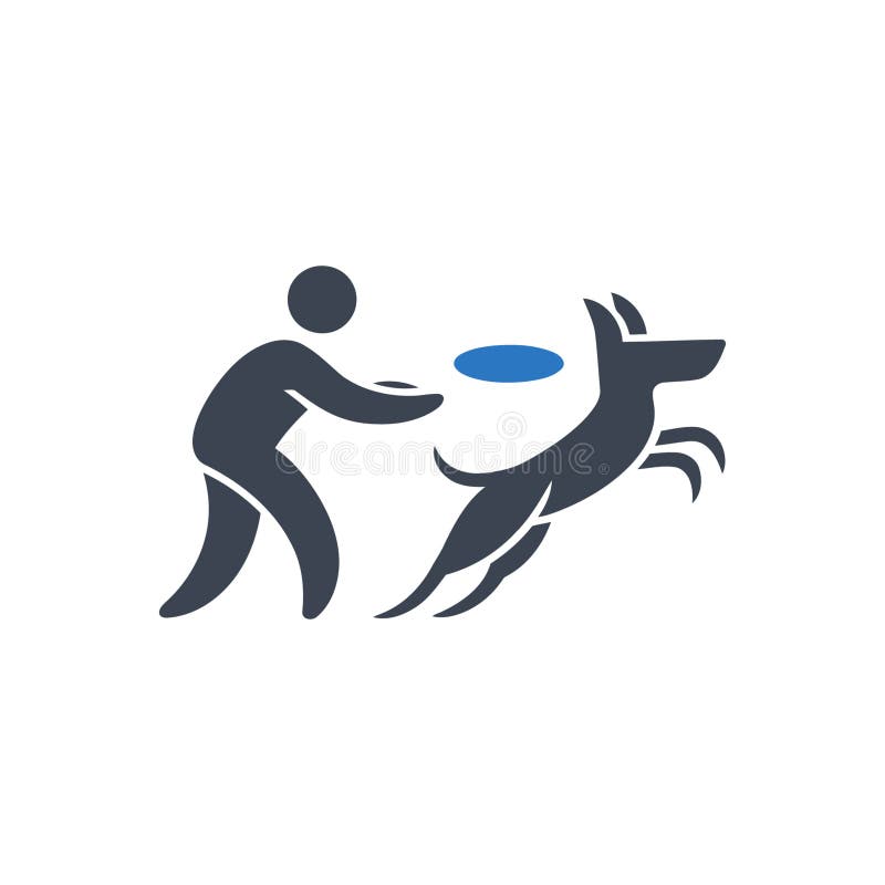 Frisbee dog play icon stock vector. Illustration of frisbee - 375316218