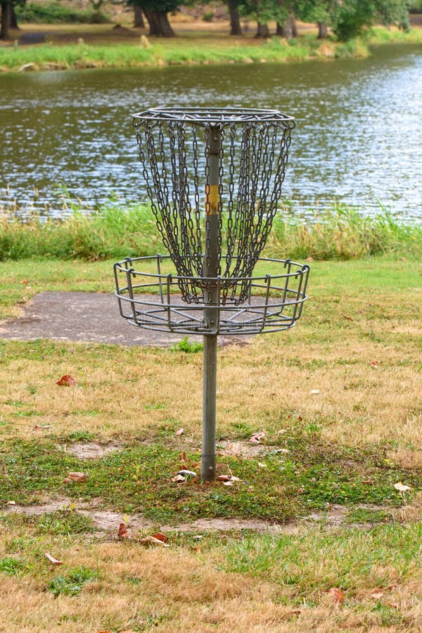 A Frisbee Golf Hole Located Near the Waters Edge Stock Image - Image of ...