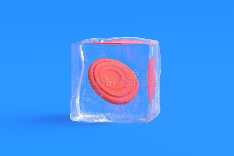 Frisbee in ice cube stock illustration. Illustration of active - 267824786