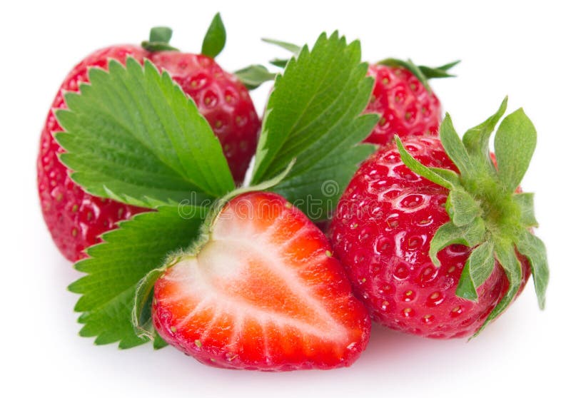 Frische Erdbeere Auf Wei?em Hintergrund Stockfoto - Bild von ...