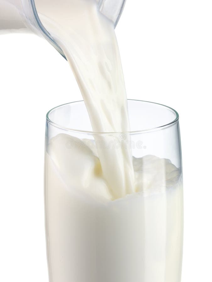 Frische Milch Im Glas Von Lokalisiert. Stockfoto - Bild von becher ...